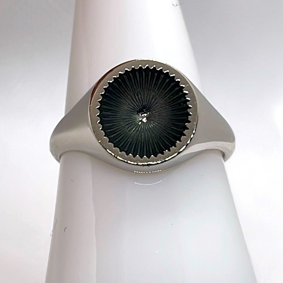 Miansai | Accessories | Miansai Solar Signet Ring Blue Chalcedony ...